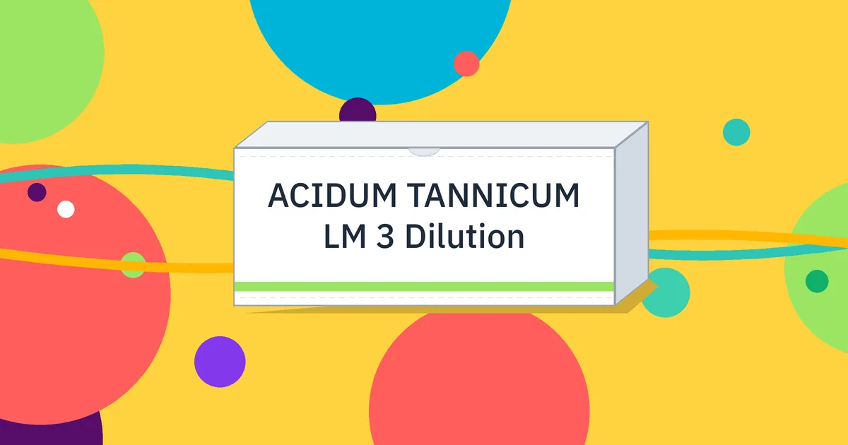 Symbolbild: Packung mit der Aufschrift ACIDUM TANNICUM LM 3 Dilution (PZN 13285501) – Verfügbarkeit und Bezug in Apotheken in Frankfurt am Main