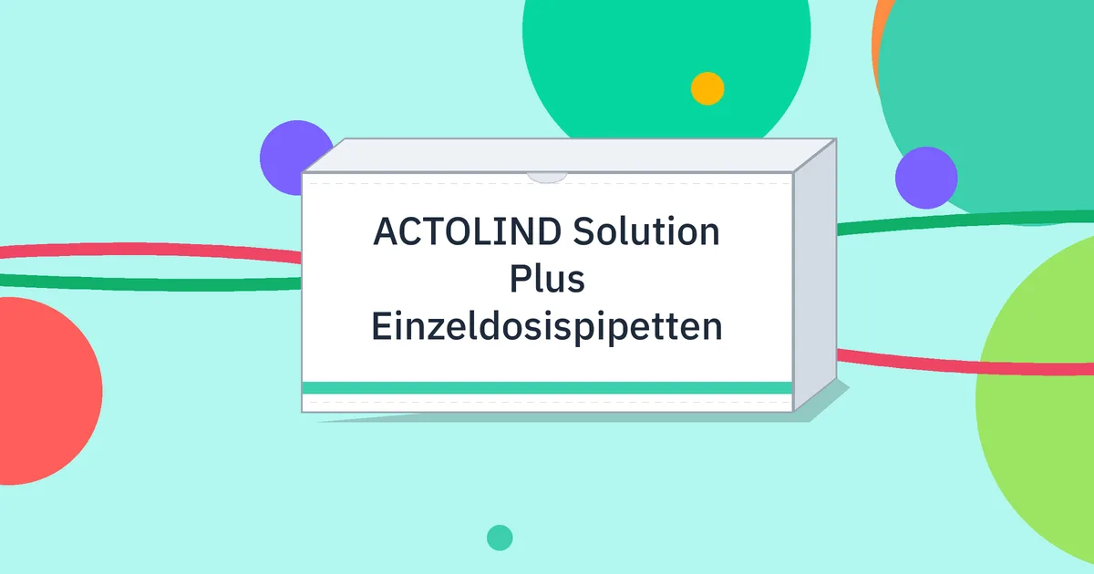 Symbolbild: Packung mit der Aufschrift ACTOLIND Solution Plus Einzeldosispipetten (PZN 20740868) – Verfügbarkeit und Bezug in Apotheken in Frankfurt am Main