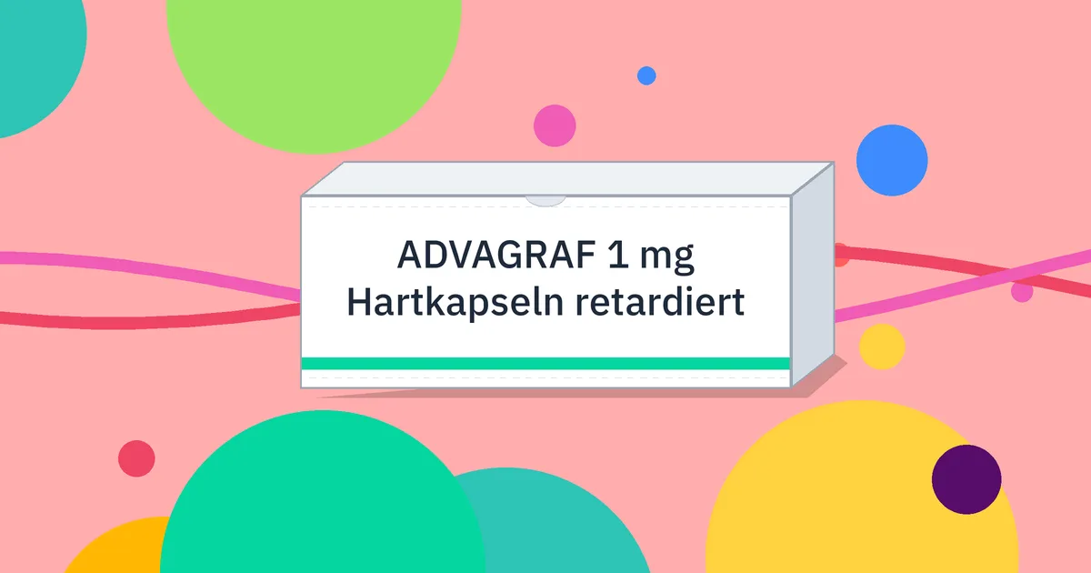 Symbolbild: Packung mit der Aufschrift ADVAGRAF 1 mg Hartkapseln retardiert (PZN 12392086) – Verfügbarkeit und Bezug in Apotheken in Frankfurt am Main