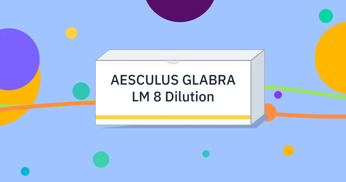 Symbolbild: Packung mit der Aufschrift AESCULUS GLABRA LM 8 Dilution (PZN 13299087) – Verfügbarkeit und Bezug in Apotheken in Frankfurt am Main