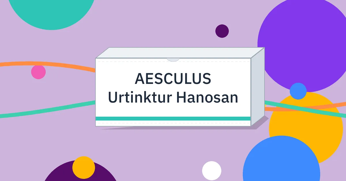 Symbolbild: Packung mit der Aufschrift AESCULUS Urtinktur Hanosan (PZN 07431016) – Verfügbarkeit und Bezug in Apotheken in Frankfurt am Main
