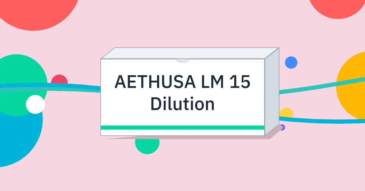 Symbolbild: Packung mit der Aufschrift AETHUSA LM 15 Dilution (PZN 12755867) – Verfügbarkeit und Bezug in Apotheken in Frankfurt am Main