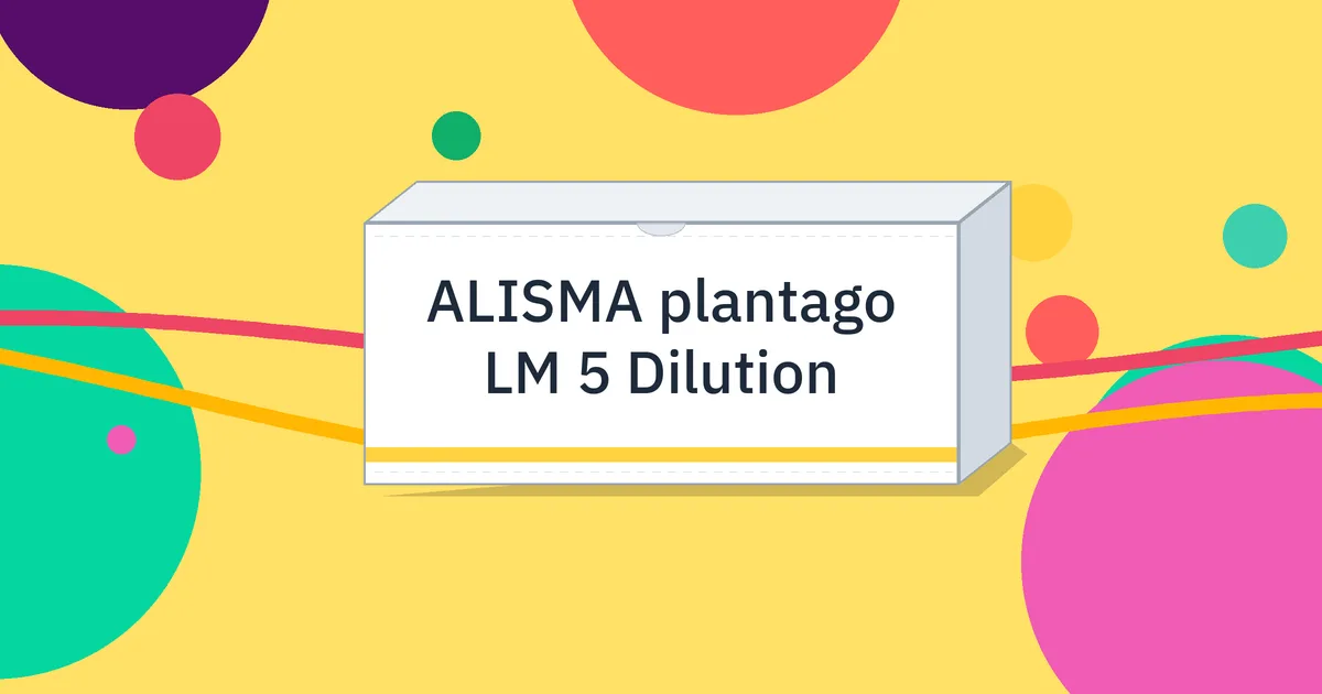 Symbolbild: Packung mit der Aufschrift ALISMA plantago LM 5 Dilution (PZN 13310535) – Verfügbarkeit und Bezug in Apotheken in Frankfurt am Main