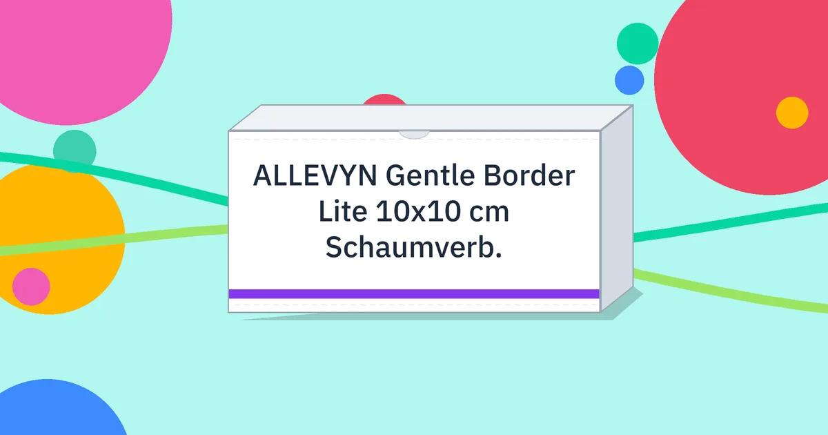 Symbolbild: Packung mit der Aufschrift ALLEVYN Gentle Border Lite 10x10 cm Schaumverb. (PZN 02173087) – Verfügbarkeit und Bezug in Apotheken in Frankfurt am Main
