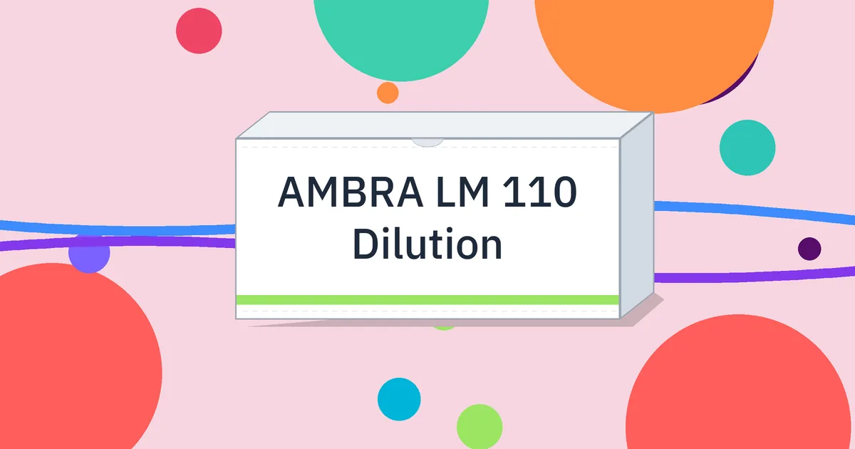 Symbolbild: Packung mit der Aufschrift AMBRA LM 110 Dilution (PZN 12760058) – Verfügbarkeit und Bezug in Apotheken in Frankfurt am Main