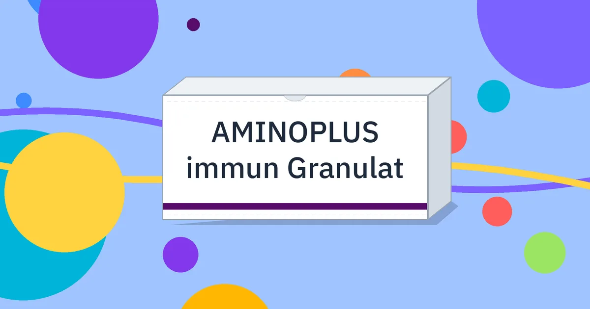Symbolbild: Packung mit der Aufschrift AMINOPLUS immun Granulat (PZN 18496579) – Verfügbarkeit und Bezug in Apotheken in Frankfurt am Main
