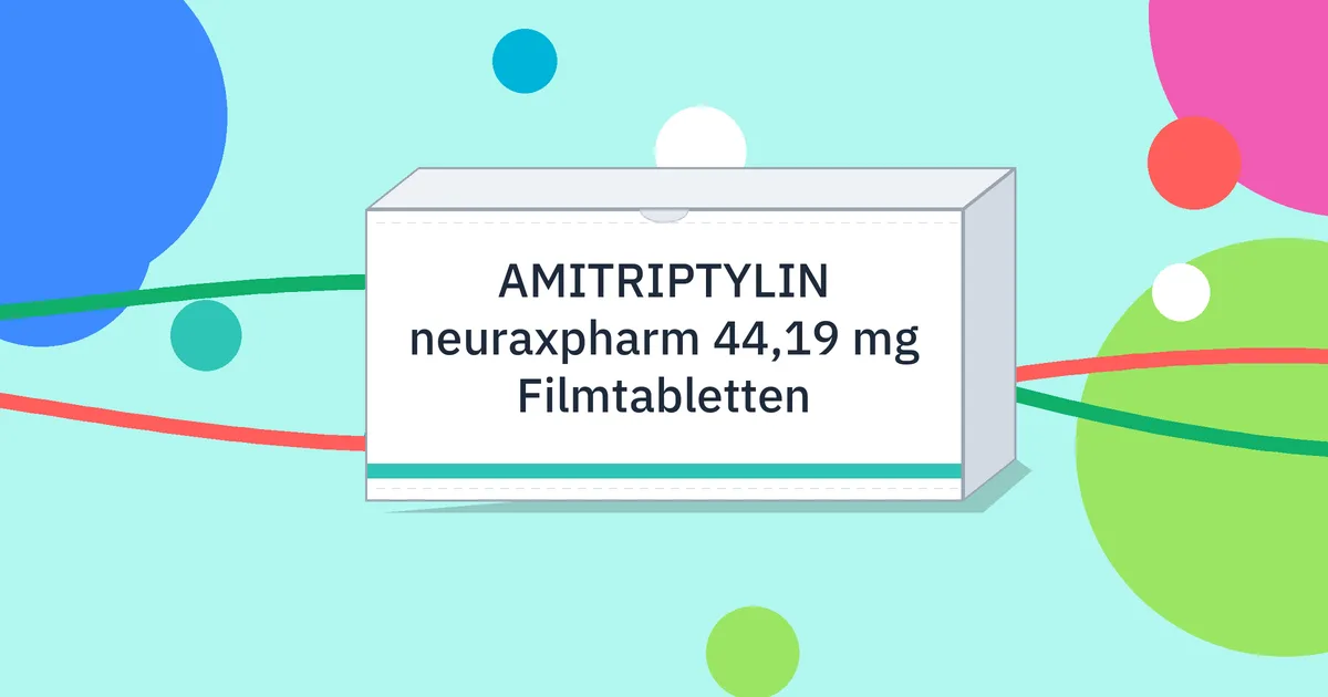 Symbolbild: Packung mit der Aufschrift AMITRIPTYLIN neuraxpharm 44,19 mg Filmtabletten (PZN 18265360) – Verfügbarkeit und Bezug in Apotheken in Frankfurt am Main