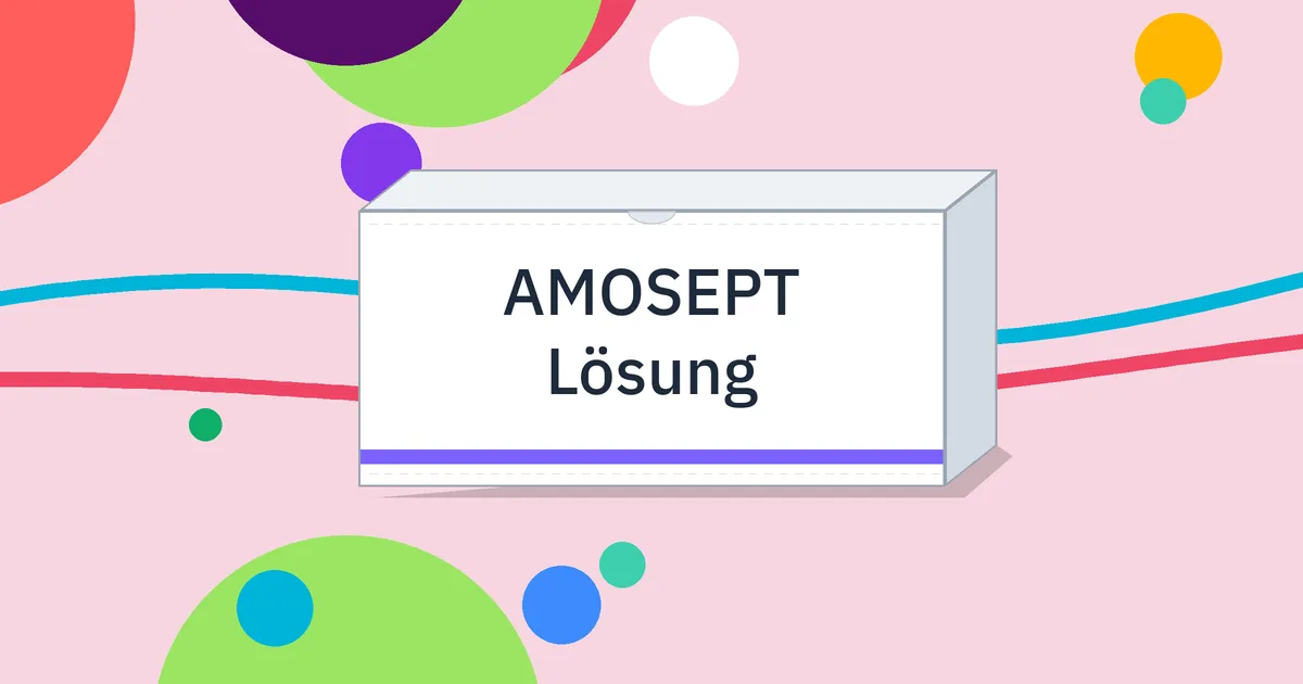 Symbolbild: Packung mit der Aufschrift AMOSEPT Lösung (PZN 01670961) – Verfügbarkeit und Bezug in Apotheken in Frankfurt am Main