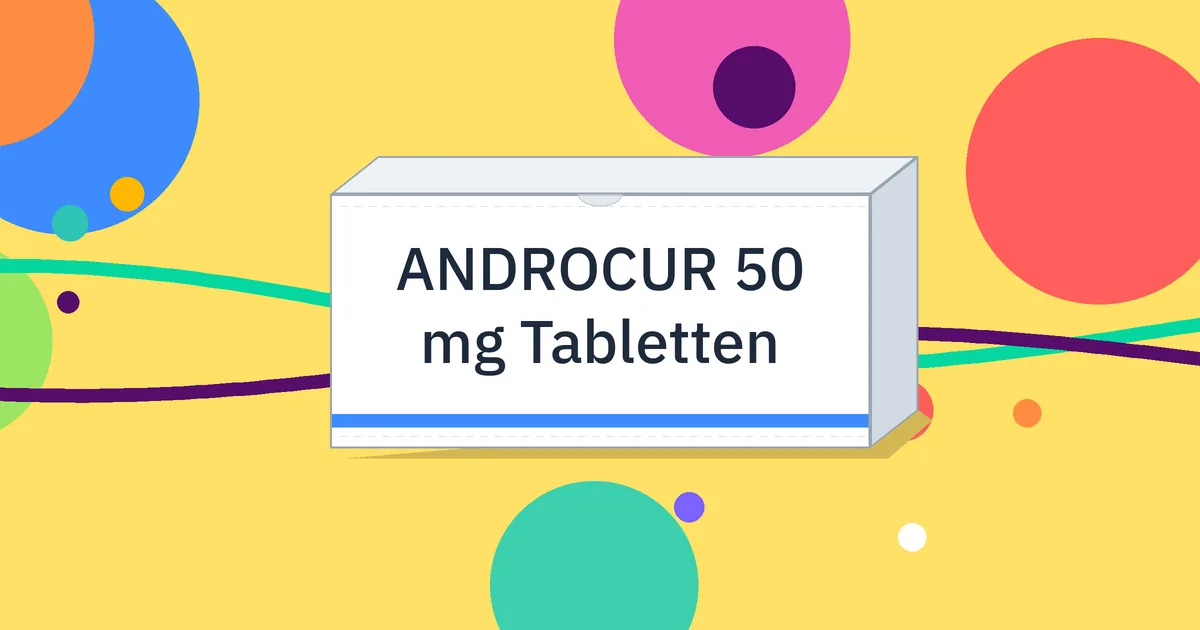 Symbolbild: Packung mit der Aufschrift ANDROCUR 50 mg Tabletten (PZN 10546591) – Verfügbarkeit und Bezug in Apotheken in Frankfurt am Main
