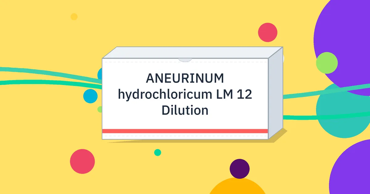 Symbolbild: Packung mit der Aufschrift ANEURINUM hydrochloricum LM 12 Dilution (PZN 13367512) – Verfügbarkeit und Bezug in Apotheken in Frankfurt am Main
