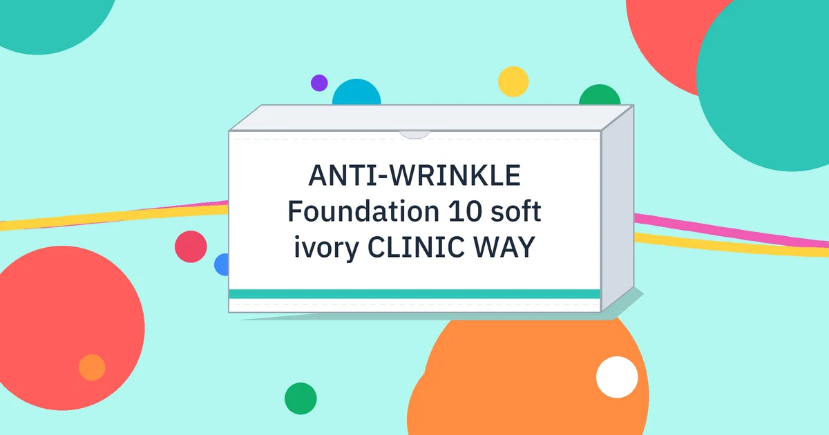 Symbolbild: Packung mit der Aufschrift ANTI-WRINKLE Foundation 10 soft ivory CLINIC WAY (PZN 16510803) – Verfügbarkeit und Bezug in Apotheken in Frankfurt am Main