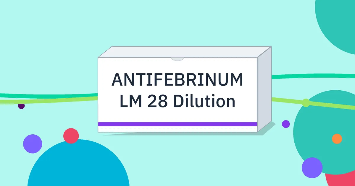 Symbolbild: Packung mit der Aufschrift ANTIFEBRINUM LM 28 Dilution (PZN 13371904) – Verfügbarkeit und Bezug in Apotheken in Frankfurt am Main