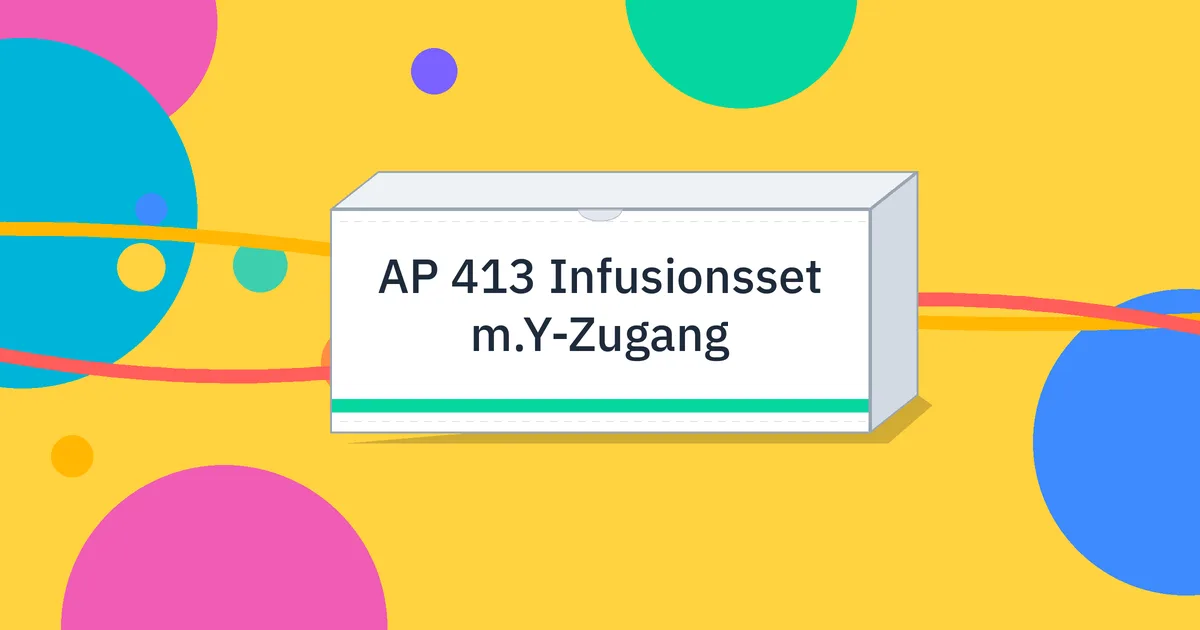 Symbolbild: Packung mit der Aufschrift AP 413 Infusionsset m.Y-Zugang (PZN 14337677) – Verfügbarkeit und Bezug in Apotheken in Frankfurt am Main