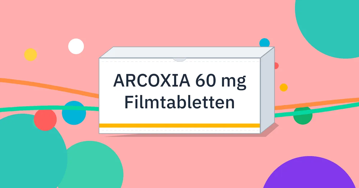 Symbolbild: Packung mit der Aufschrift ARCOXIA 60 mg Filmtabletten (PZN 05041104) – Verfügbarkeit und Bezug in Apotheken in Frankfurt am Main