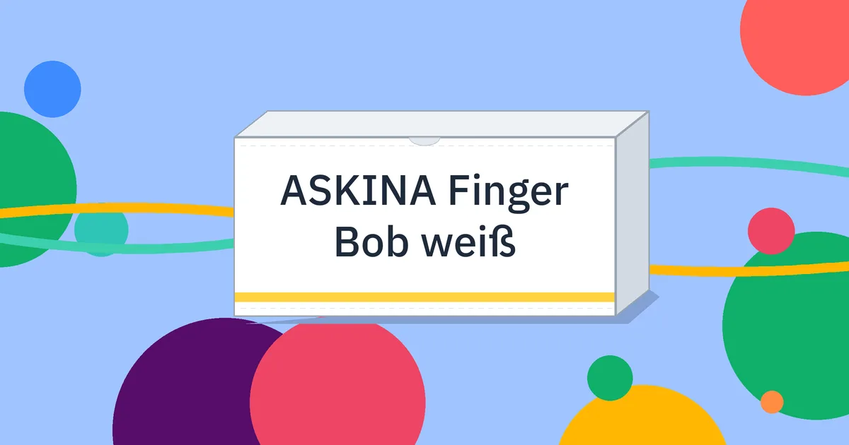 Symbolbild: Packung mit der Aufschrift ASKINA Finger Bob weiß (PZN 06874705) – Verfügbarkeit und Bezug in Apotheken in Frankfurt am Main