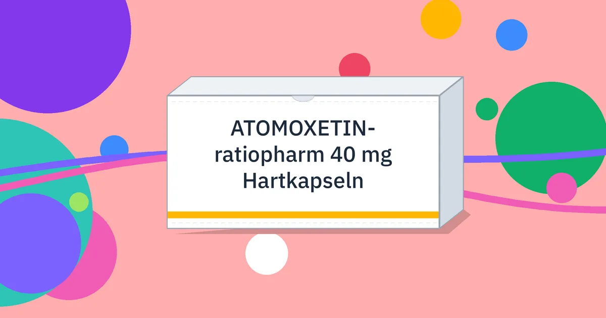 Symbolbild: Packung mit der Aufschrift ATOMOXETIN-ratiopharm 40 mg Hartkapseln (PZN 14174979) – Verfügbarkeit und Bezug in Apotheken in Frankfurt am Main