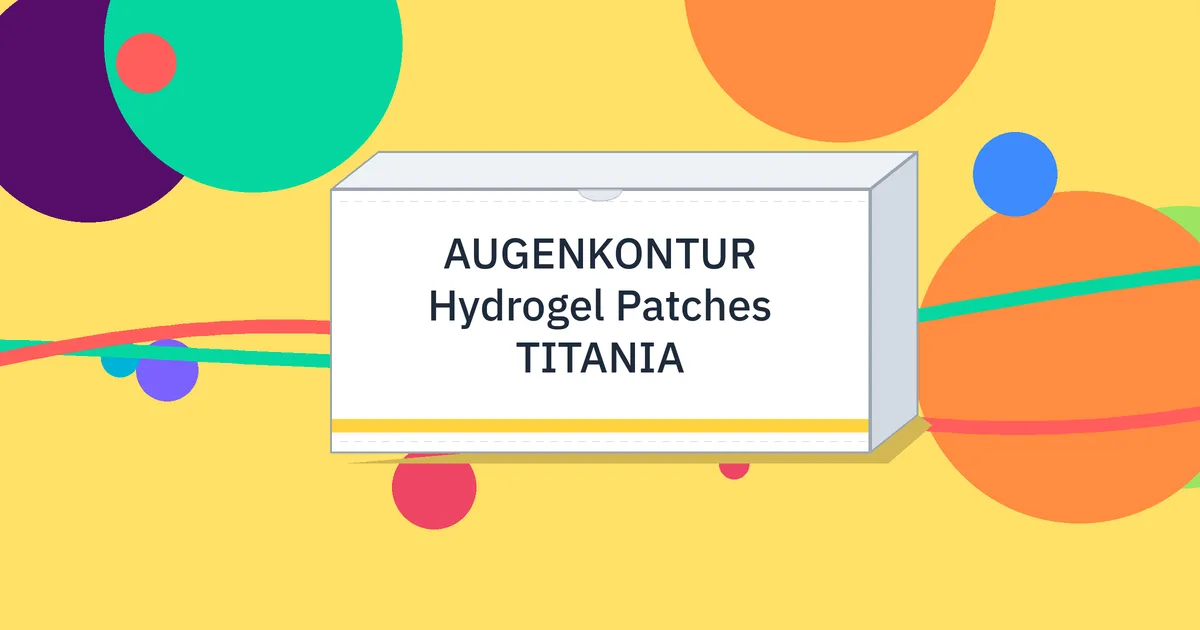 Symbolbild: Packung mit der Aufschrift AUGENKONTUR Hydrogel Patches TITANIA (PZN 06457692) – Verfügbarkeit und Bezug in Apotheken in Frankfurt am Main