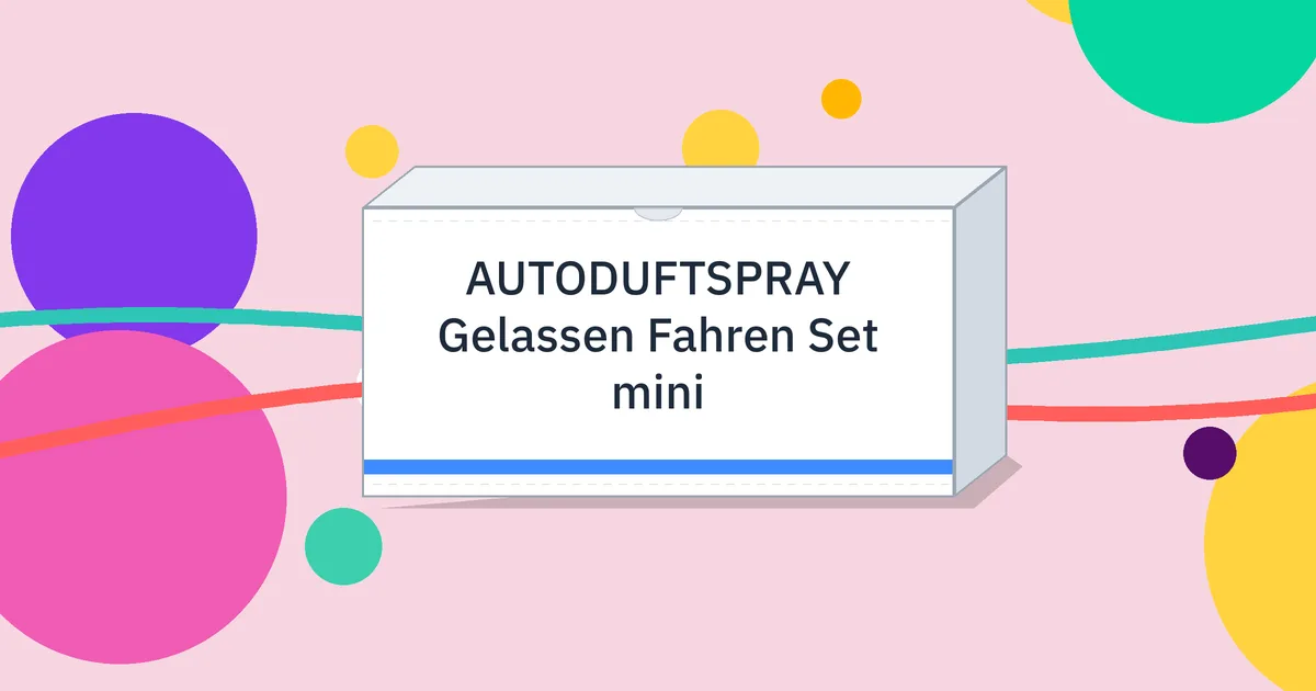Symbolbild: Packung mit der Aufschrift AUTODUFTSPRAY Gelassen Fahren Set mini (PZN 19377687) – Verfügbarkeit und Bezug in Apotheken in Frankfurt am Main