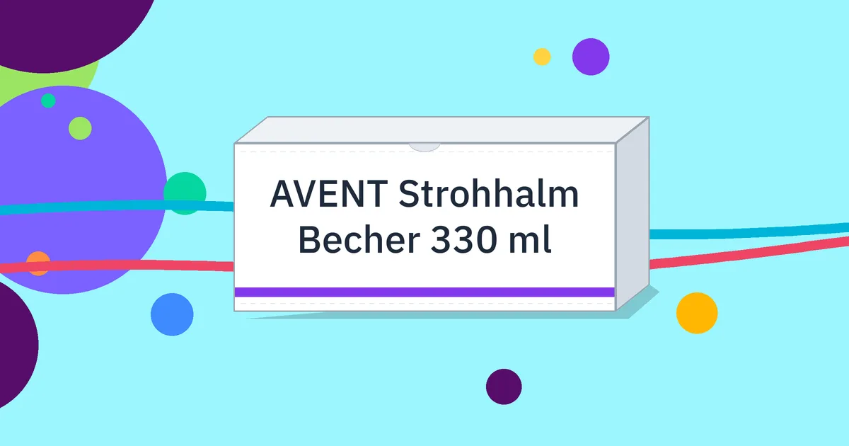 Symbolbild: Packung mit der Aufschrift AVENT Strohhalm Becher 330 ml (PZN 07747357) – Verfügbarkeit und Bezug in Apotheken in Frankfurt am Main