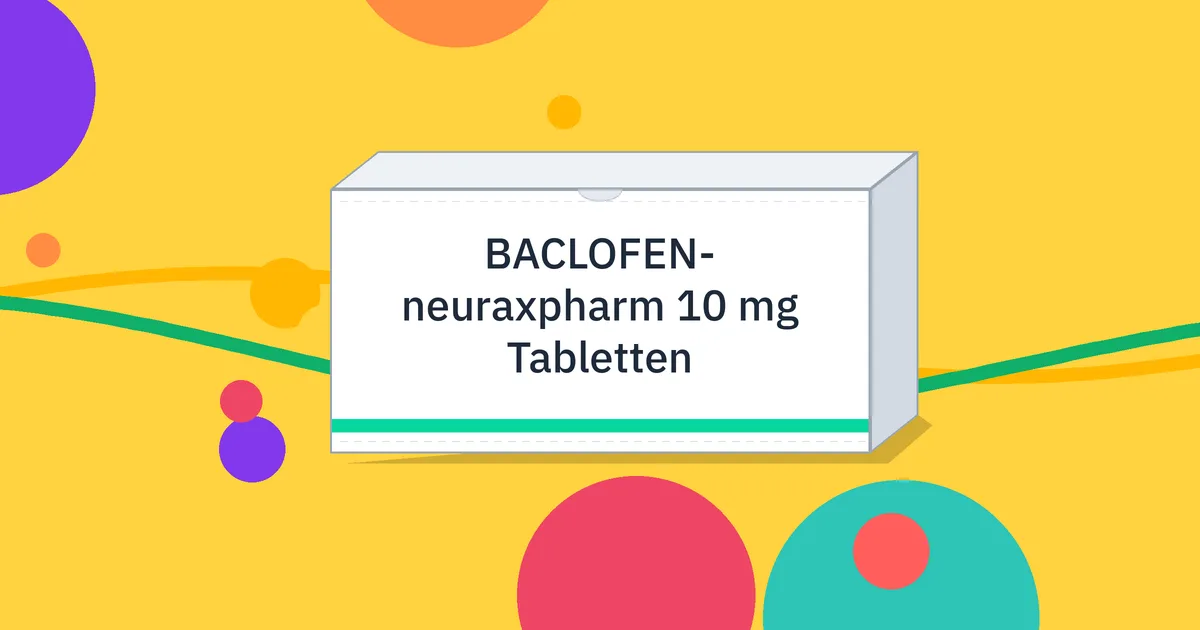 Symbolbild: Packung mit der Aufschrift BACLOFEN-neuraxpharm 10 mg Tabletten (PZN 09228615) – Verfügbarkeit und Bezug in Apotheken in Frankfurt am Main