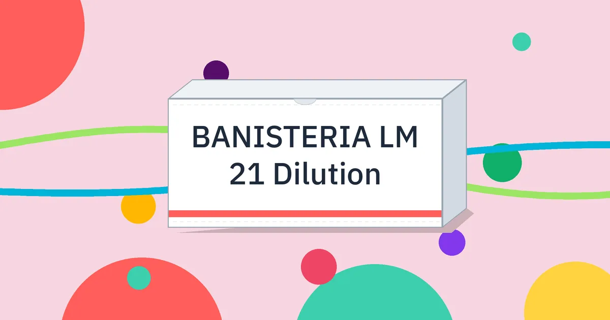 Symbolbild: Packung mit der Aufschrift BANISTERIA LM 21 Dilution (PZN 13375902) – Verfügbarkeit und Bezug in Apotheken in Frankfurt am Main