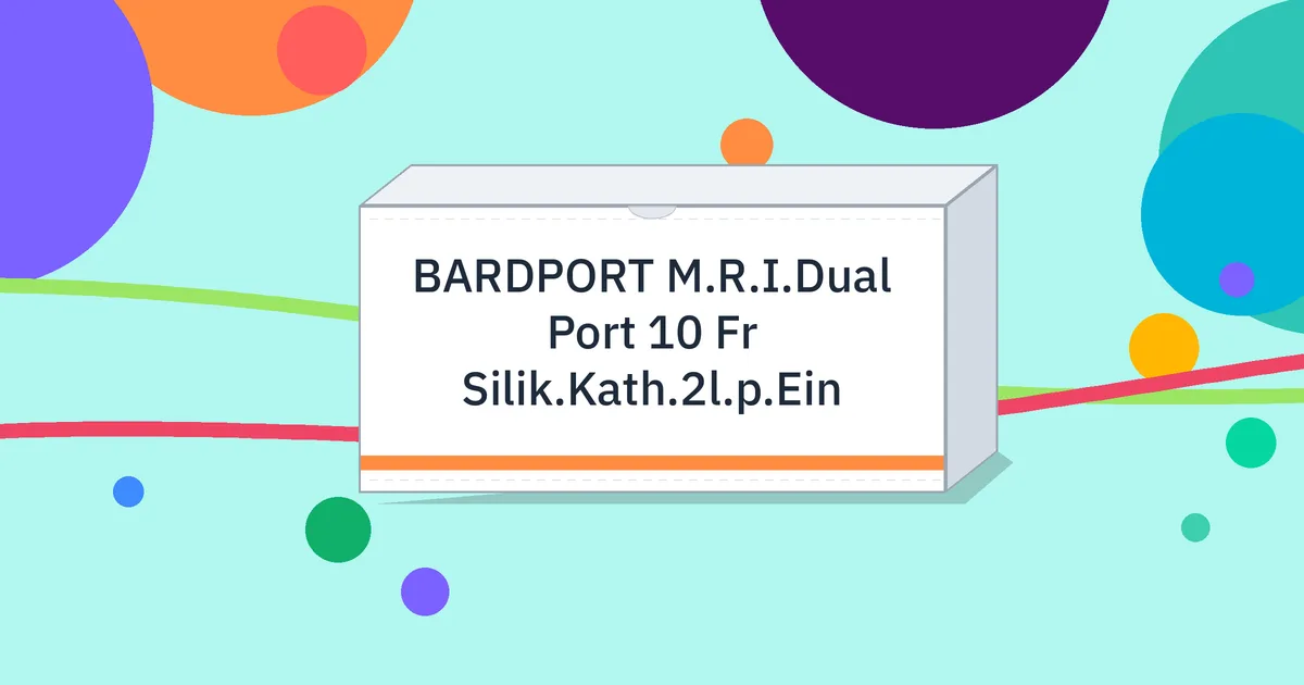Symbolbild: Packung mit der Aufschrift BARDPORT M.R.I.Dual Port 10 Fr Silik.Kath.2l.p.Ein (PZN 02755702) – Verfügbarkeit und Bezug in Apotheken in Frankfurt am Main