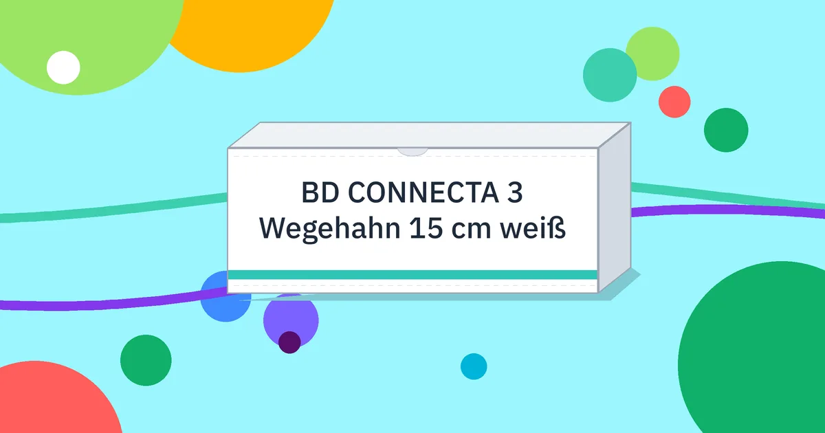 Symbolbild: Packung mit der Aufschrift BD CONNECTA 3 Wegehahn 15 cm weiß (PZN 02044272) – Verfügbarkeit und Bezug in Apotheken in Frankfurt am Main