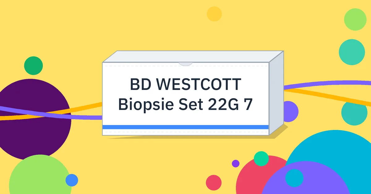 Symbolbild: Packung mit der Aufschrift BD WESTCOTT Biopsie Set 22G 7 (PZN 07664648) – Verfügbarkeit und Bezug in Apotheken in Frankfurt am Main