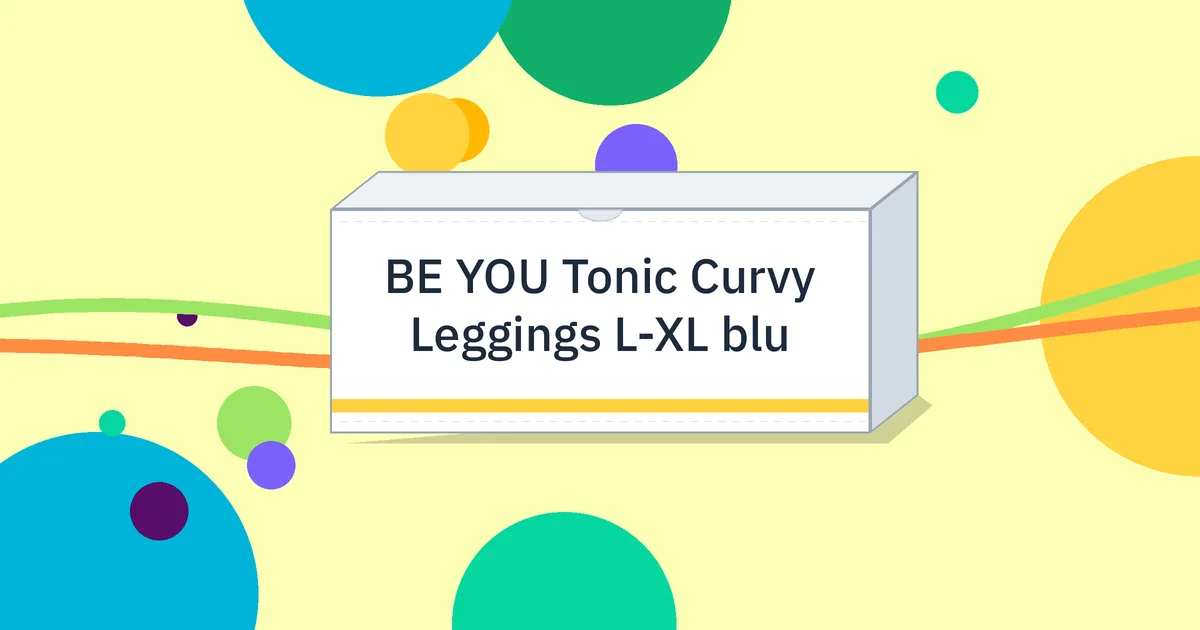 Symbolbild: Packung mit der Aufschrift BE YOU Tonic Curvy Leggings L-XL blu (PZN 19165235) – Verfügbarkeit und Bezug in Apotheken in Frankfurt am Main
