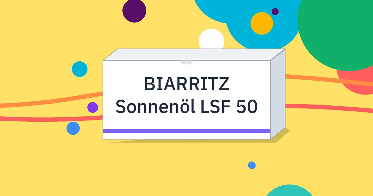 Symbolbild: Packung mit der Aufschrift BIARRITZ Sonnenöl LSF 50 (PZN 20923244) – Verfügbarkeit und Bezug in Apotheken in Frankfurt am Main