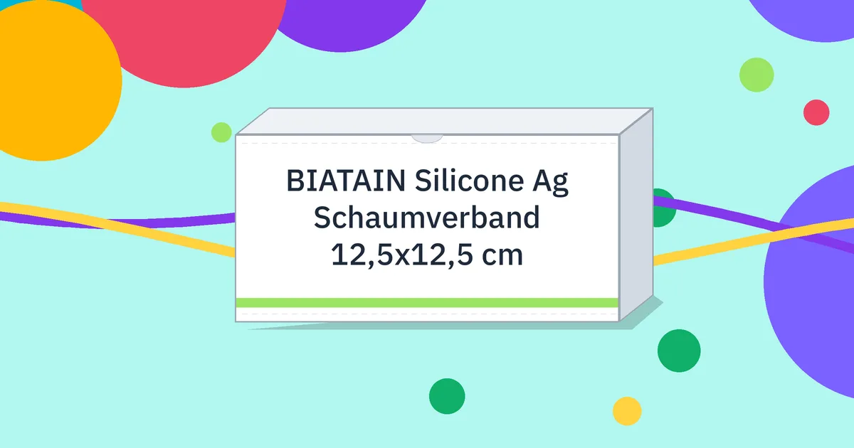 Symbolbild: Packung mit der Aufschrift BIATAIN Silicone Ag Schaumverband 12,5x12,5 cm (PZN 17863633) – Verfügbarkeit und Bezug in Apotheken in Frankfurt am Main
