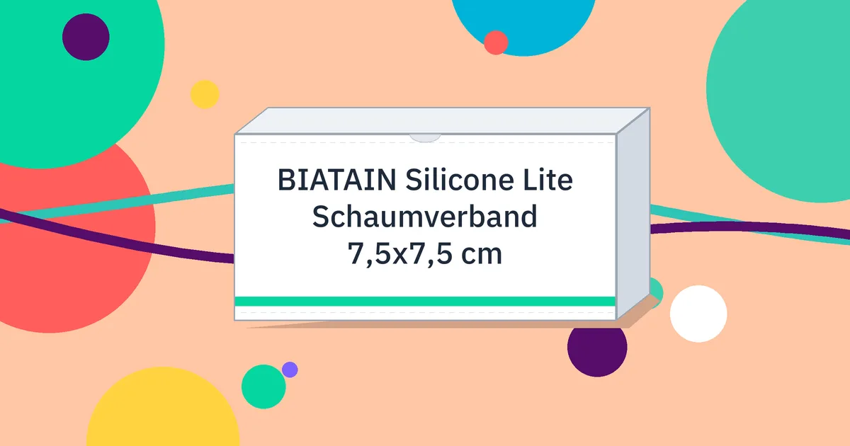 Symbolbild: Packung mit der Aufschrift BIATAIN Silicone Lite Schaumverband 7,5x7,5 cm (PZN 11116705) – Verfügbarkeit und Bezug in Apotheken in Frankfurt am Main