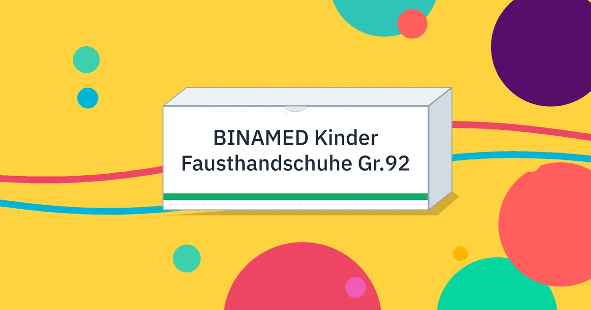 Symbolbild: Packung mit der Aufschrift BINAMED Kinder Fausthandschuhe Gr.92 (PZN 03274442) – Verfügbarkeit und Bezug in Apotheken in Frankfurt am Main
