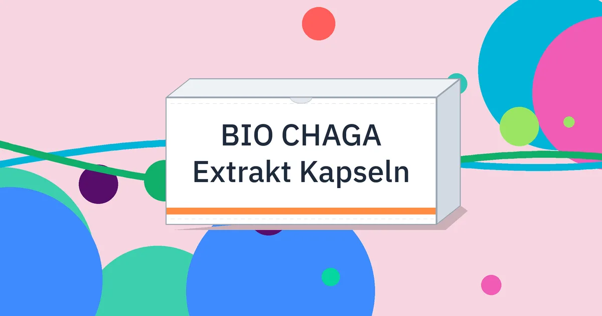 Symbolbild: Packung mit der Aufschrift BIO CHAGA Extrakt Kapseln (PZN 10790405) – Verfügbarkeit und Bezug in Apotheken in Frankfurt am Main