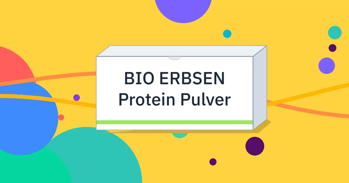Symbolbild: Packung mit der Aufschrift BIO ERBSEN Protein Pulver (PZN 19307540) – Verfügbarkeit und Bezug in Apotheken in Frankfurt am Main
