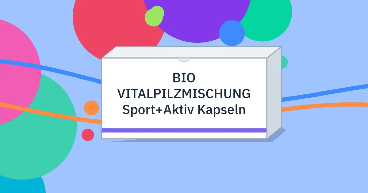 Symbolbild: Packung mit der Aufschrift BIO VITALPILZMISCHUNG Sport+Aktiv Kapseln (PZN 19132572) – Verfügbarkeit und Bezug in Apotheken in Frankfurt am Main