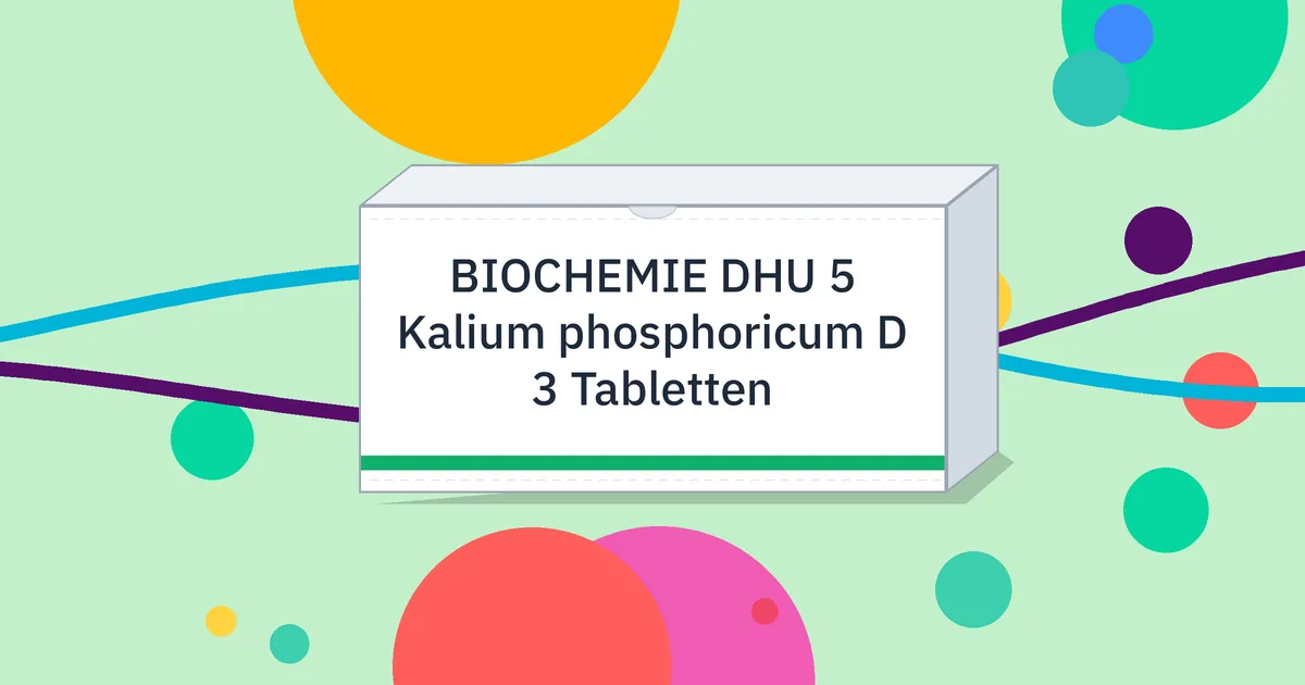 Symbolbild: Packung mit der Aufschrift BIOCHEMIE DHU 5 Kalium phosphoricum D 3 Tabletten (PZN 00274134) – Verfügbarkeit und Bezug in Apotheken in Frankfurt am Main