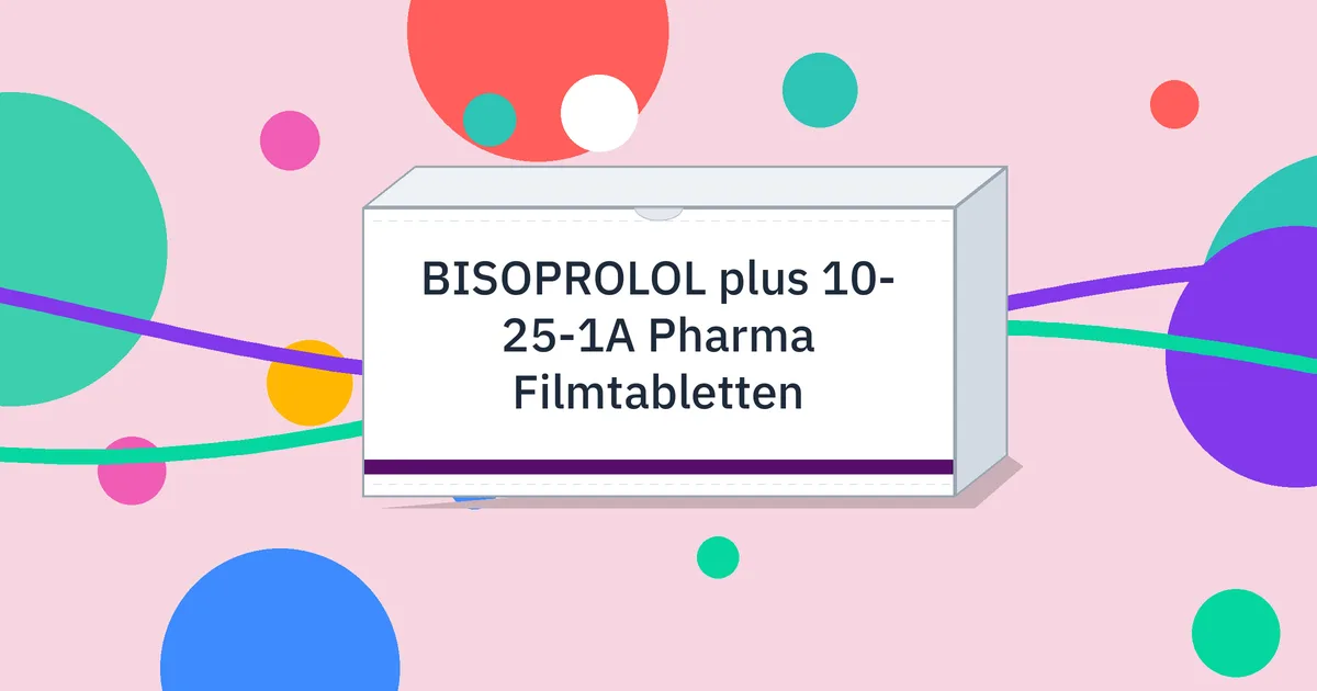 Symbolbild: Packung mit der Aufschrift BISOPROLOL plus 10-25-1A Pharma Filmtabletten (PZN 01623708) – Verfügbarkeit und Bezug in Apotheken in Frankfurt am Main