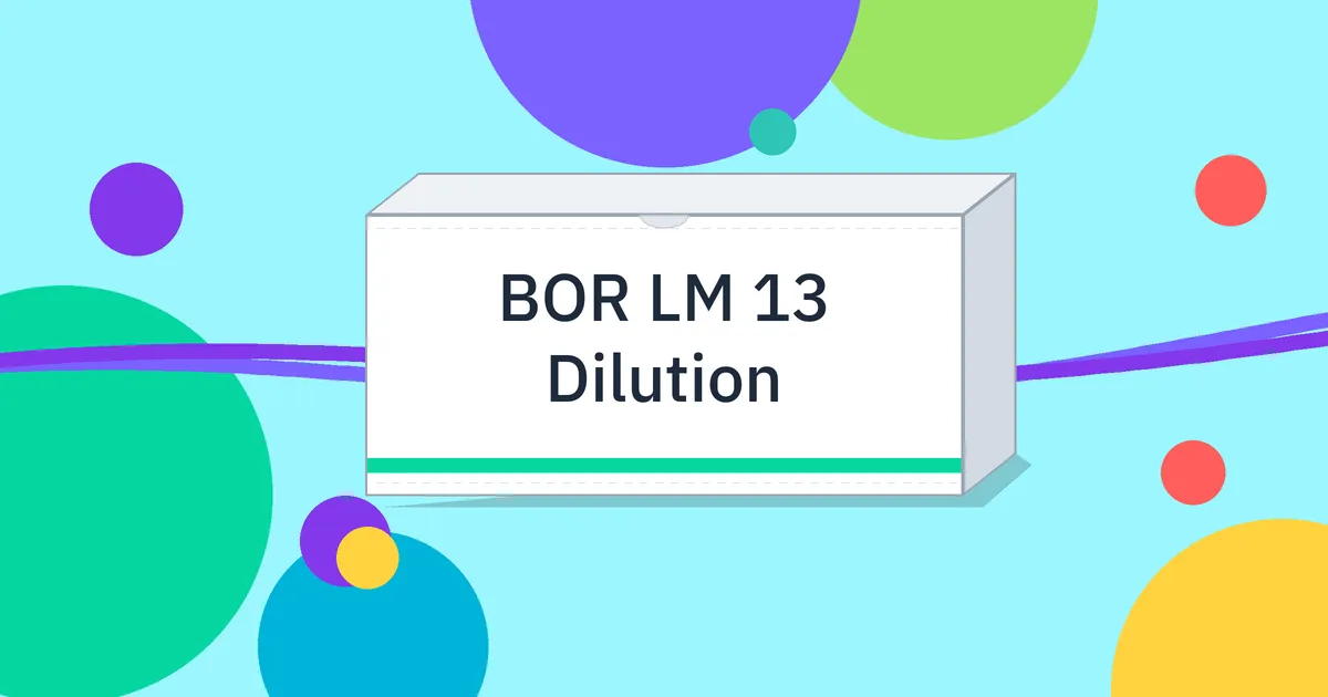 Symbolbild: Packung mit der Aufschrift BOR LM 13 Dilution (PZN 12795660) – Verfügbarkeit und Bezug in Apotheken in Frankfurt am Main