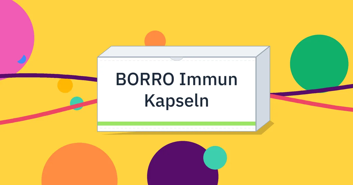 Symbolbild: Packung mit der Aufschrift BORRO Immun Kapseln (PZN 12650789) – Verfügbarkeit und Bezug in Apotheken in Frankfurt am Main