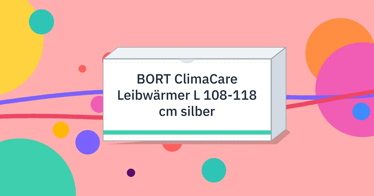 Symbolbild: Packung mit der Aufschrift BORT ClimaCare Leibwärmer L 108-118 cm silber (PZN 10206843) – Verfügbarkeit und Bezug in Apotheken in Frankfurt am Main