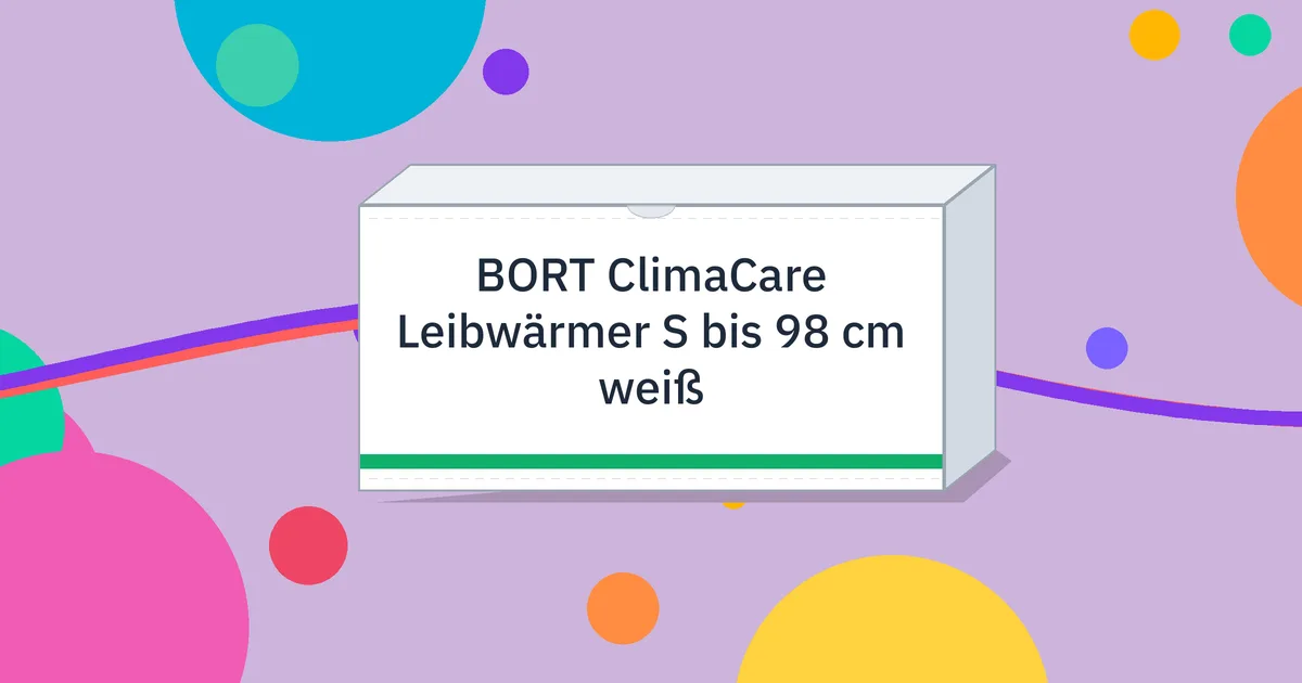 Symbolbild: Packung mit der Aufschrift BORT ClimaCare Leibwärmer S bis 98 cm weiß (PZN 01395176) – Verfügbarkeit und Bezug in Apotheken in Frankfurt am Main