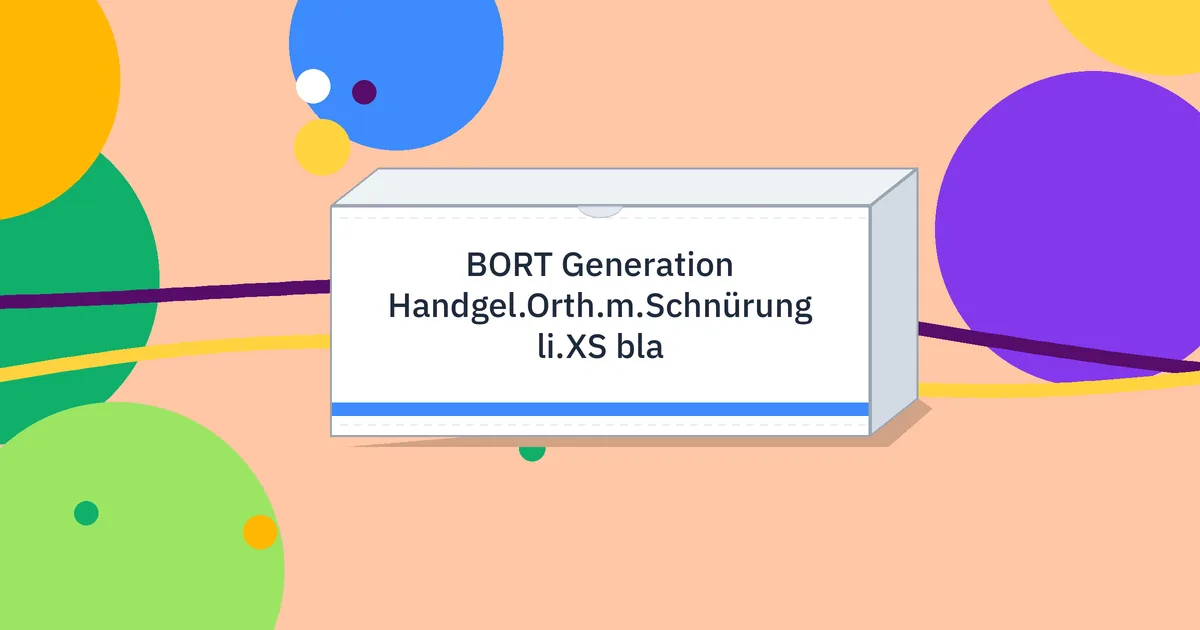 Symbolbild: Packung mit der Aufschrift BORT Generation Handgel.Orth.m.Schnürung li.XS bla (PZN 18114833) – Verfügbarkeit und Bezug in Apotheken in Frankfurt am Main
