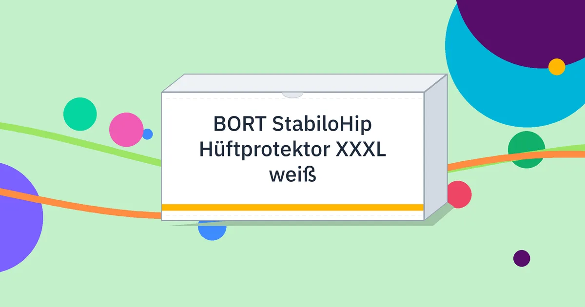 Symbolbild: Packung mit der Aufschrift BORT StabiloHip Hüftprotektor XXXL weiß (PZN 05381461) – Verfügbarkeit und Bezug in Apotheken in Frankfurt am Main