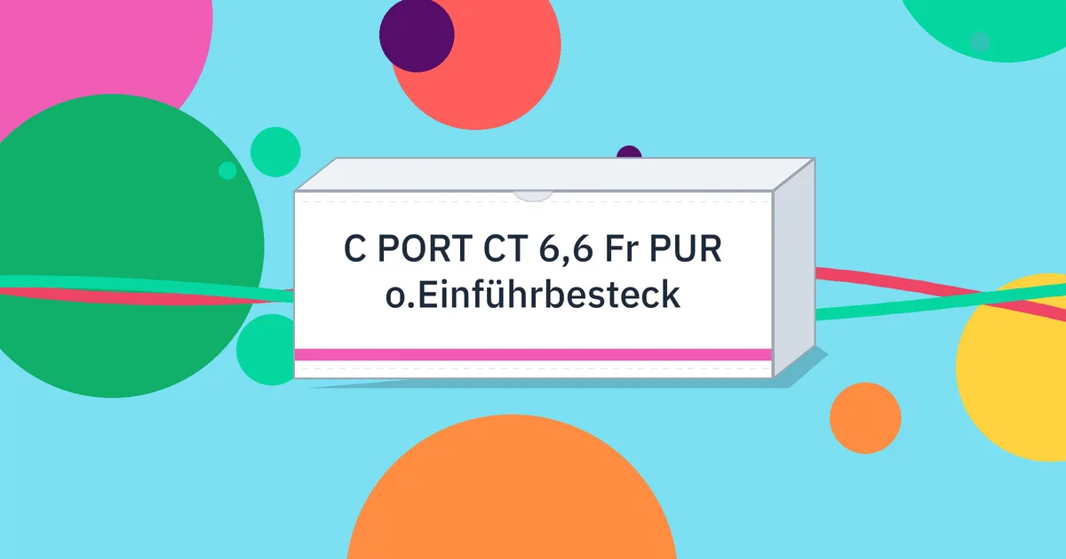 Symbolbild: Packung mit der Aufschrift C PORT CT 6,6 Fr PUR o.Einführbesteck (PZN 11484946) – Verfügbarkeit und Bezug in Apotheken in Frankfurt am Main