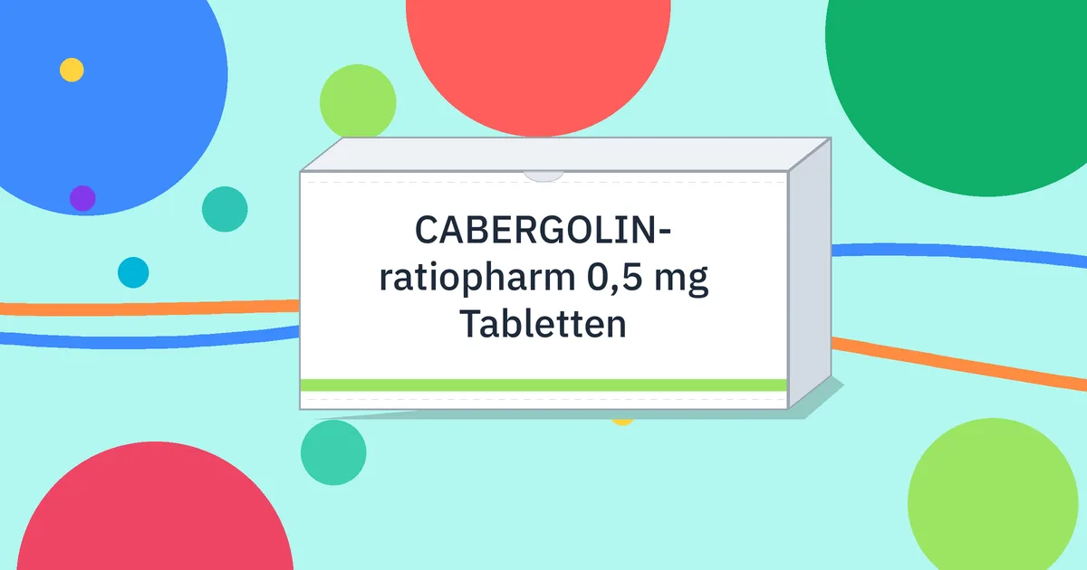 Symbolbild: Packung mit der Aufschrift CABERGOLIN-ratiopharm 0,5 mg Tabletten (PZN 00291747) – Verfügbarkeit und Bezug in Apotheken in Frankfurt am Main