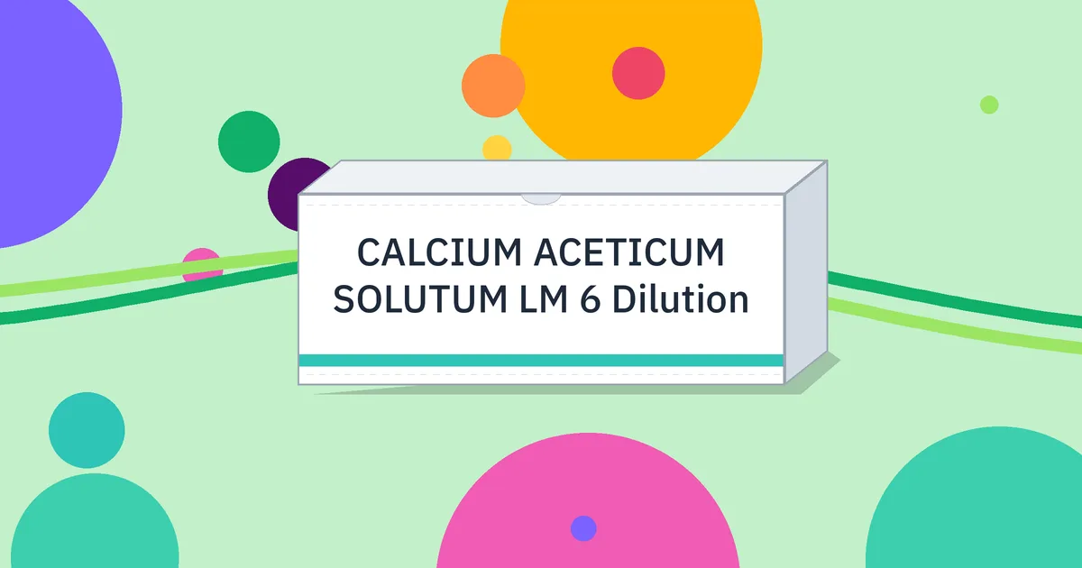 Symbolbild: Packung mit der Aufschrift CALCIUM ACETICUM SOLUTUM LM 6 Dilution (PZN 13406353) – Verfügbarkeit und Bezug in Apotheken in Frankfurt am Main