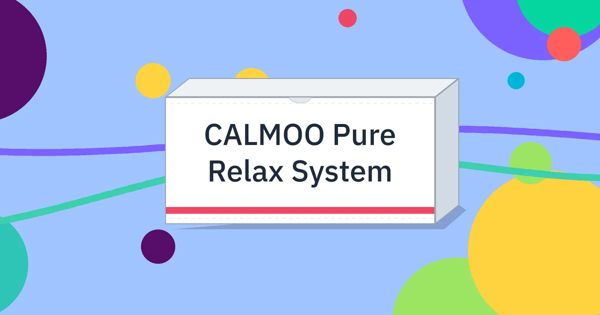 Symbolbild: Packung mit der Aufschrift CALMOO Pure Relax System (PZN 18875093) – Verfügbarkeit und Bezug in Apotheken in Frankfurt am Main