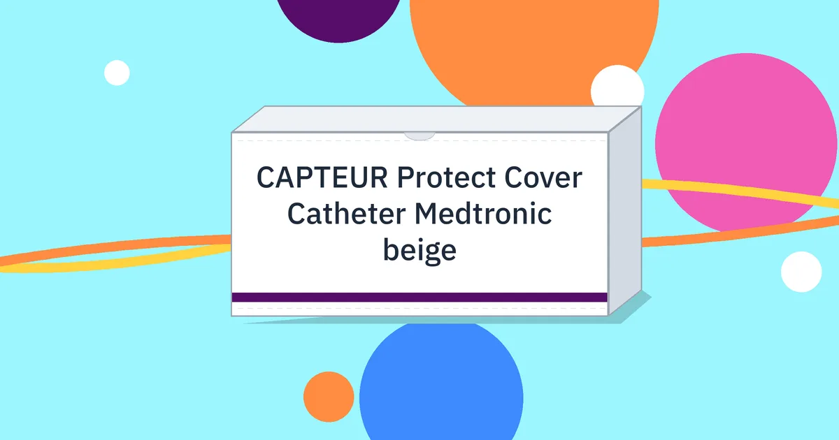 Symbolbild: Packung mit der Aufschrift CAPTEUR Protect Cover Catheter Medtronic beige (PZN 20204029) – Verfügbarkeit und Bezug in Apotheken in Frankfurt am Main