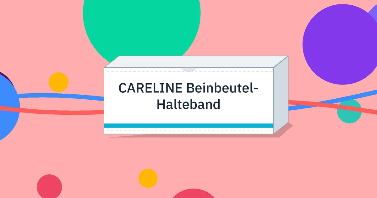 Symbolbild: Packung mit der Aufschrift CARELINE Beinbeutel-Halteband (PZN 13746586) – Verfügbarkeit und Bezug in Apotheken in Frankfurt am Main